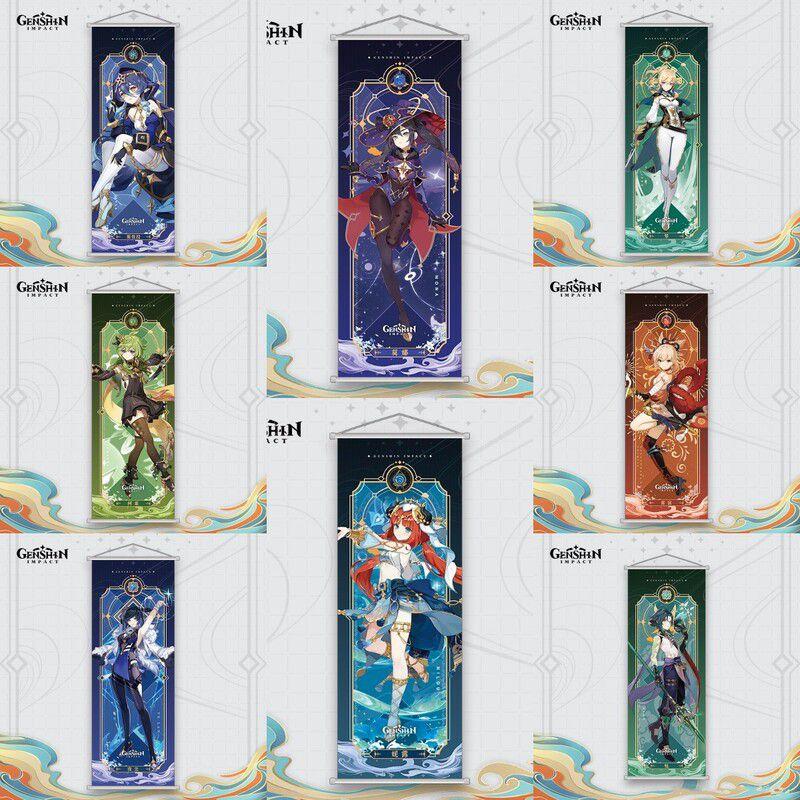 Buy Genshin Wall Nahida Poster Scroll Albedo Wall Hanging Canvas ...