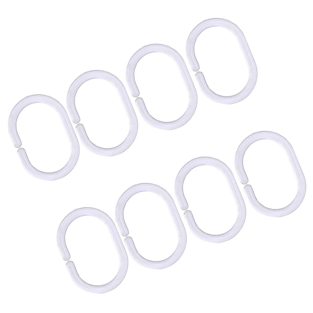 Buy 60pcs C-shaped Shower Curtain Hooks Transparent Bath Drape Loop ...