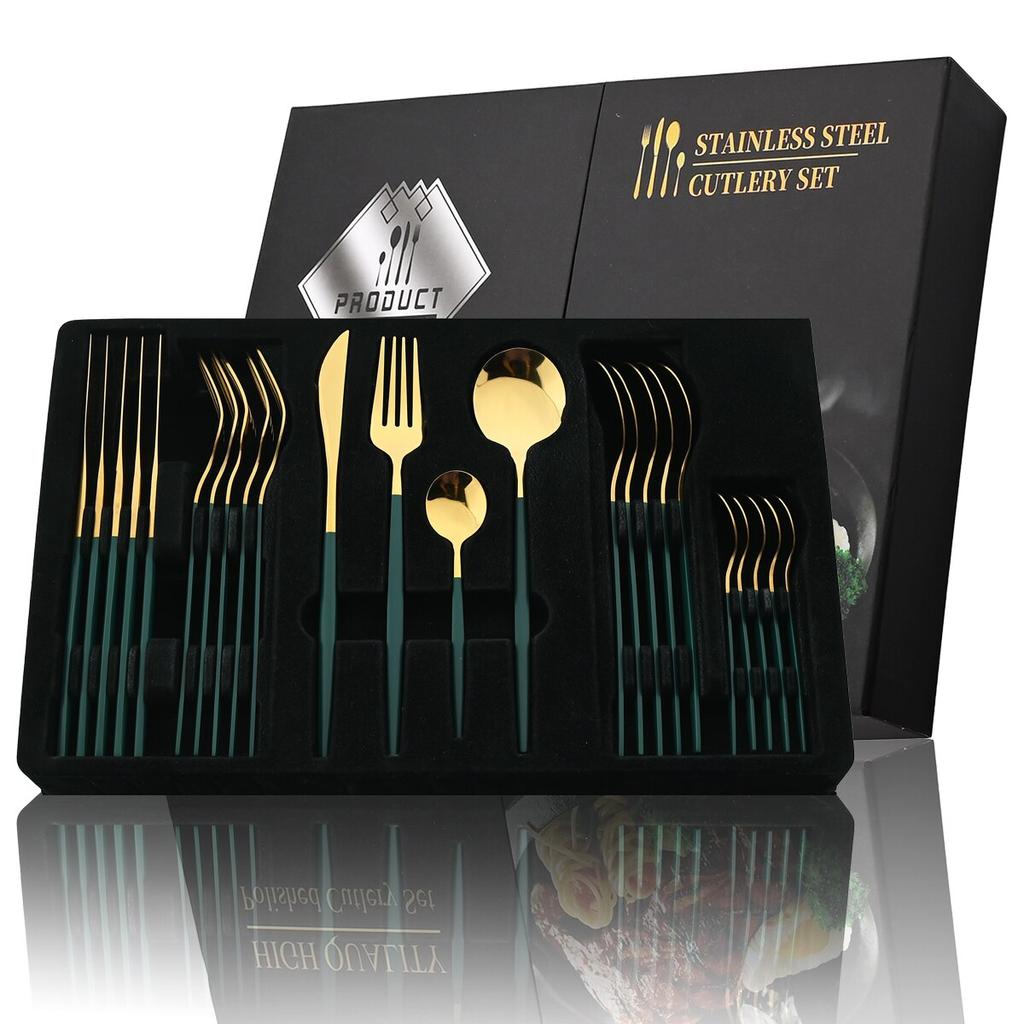 Cheap 24Pcs Dinnerware Set With Gift Box Knife Fork Spoon Dinner ...