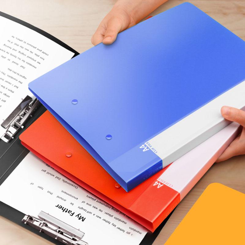 Buy Folding Plastic Folder Double Clip Folder File Clipboard Learning ...