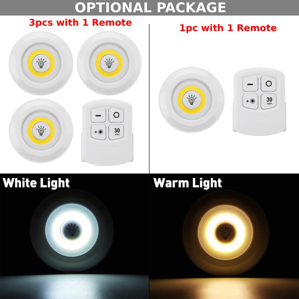 Buy 1/3PCS COB Puck Light Household Remote Control LED Kitchen Light ...