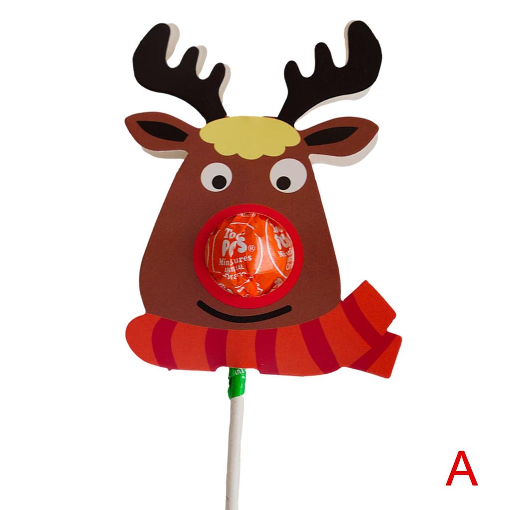💰Kaufe 25pcs/Set Cute Xmas Elk Lollipop Paper Holder DIY Christmas Gift ...