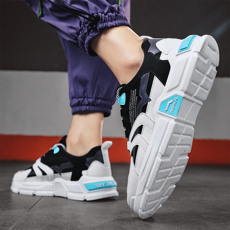 Buy Men's Block Color Sneakers Breathable Chunky Shoes Comfortable ...