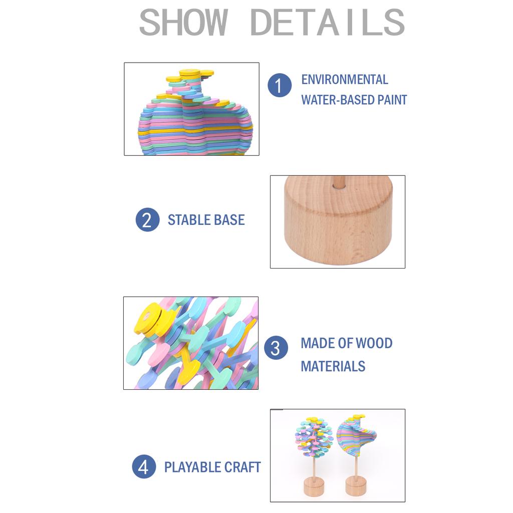 Buy Genuine Wooden Rotating Lollipop Style Fibonacci Series Innovetive ...
