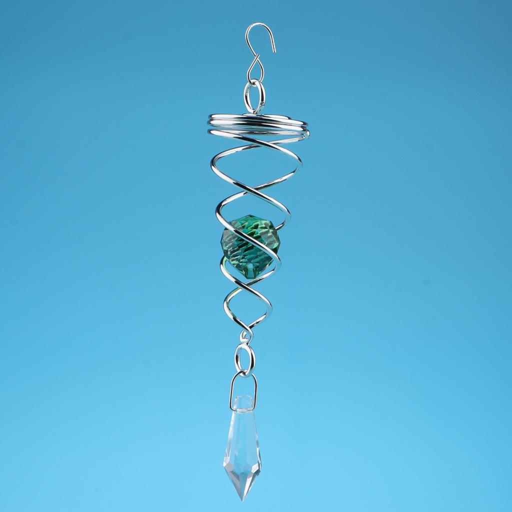 Buy Metal Crystal Spiral Twister Wind Spinner for Indoor Outdoor Red at ...