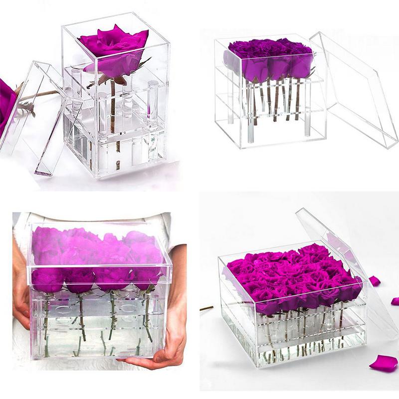 Buy Acrylic Flower Box Preserved Fresh Flower Box Flower Preservation ...
