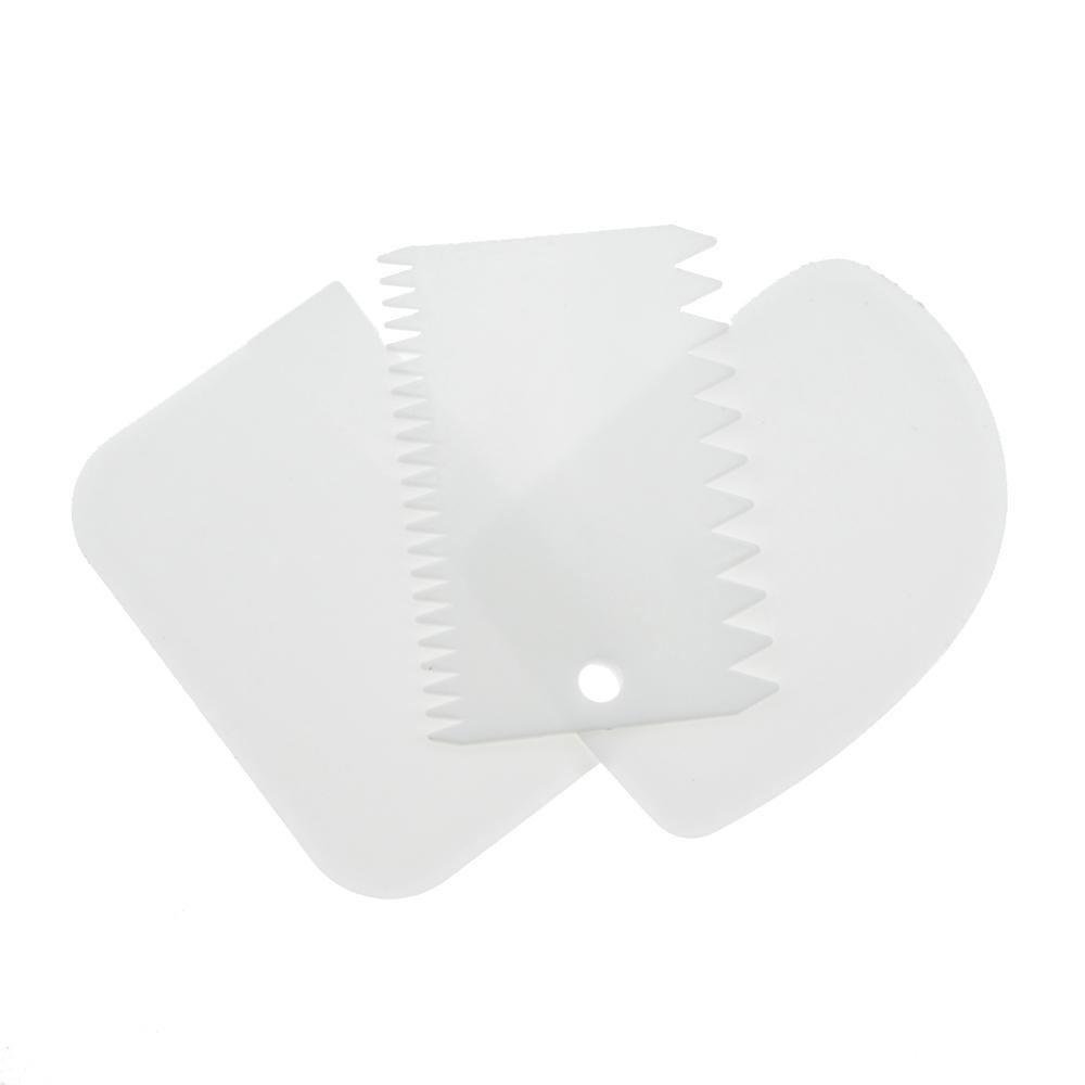 Buy 1Set/3Pcs Cake Scarper Plastic Scraper Cream Scraper Set Cake Mold ...