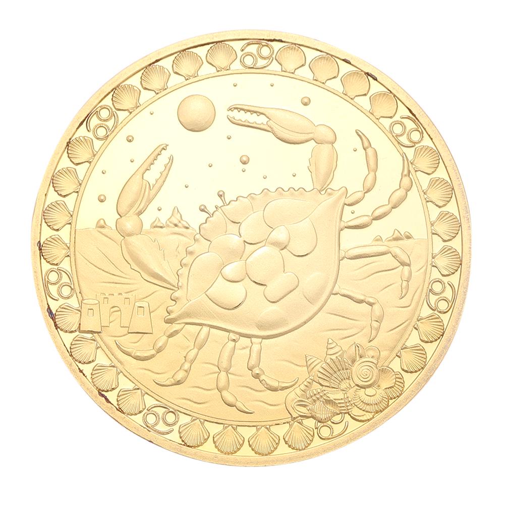 Buy Creative Twelve Constellations Zodiac Coin Challenge Golden Plated ...