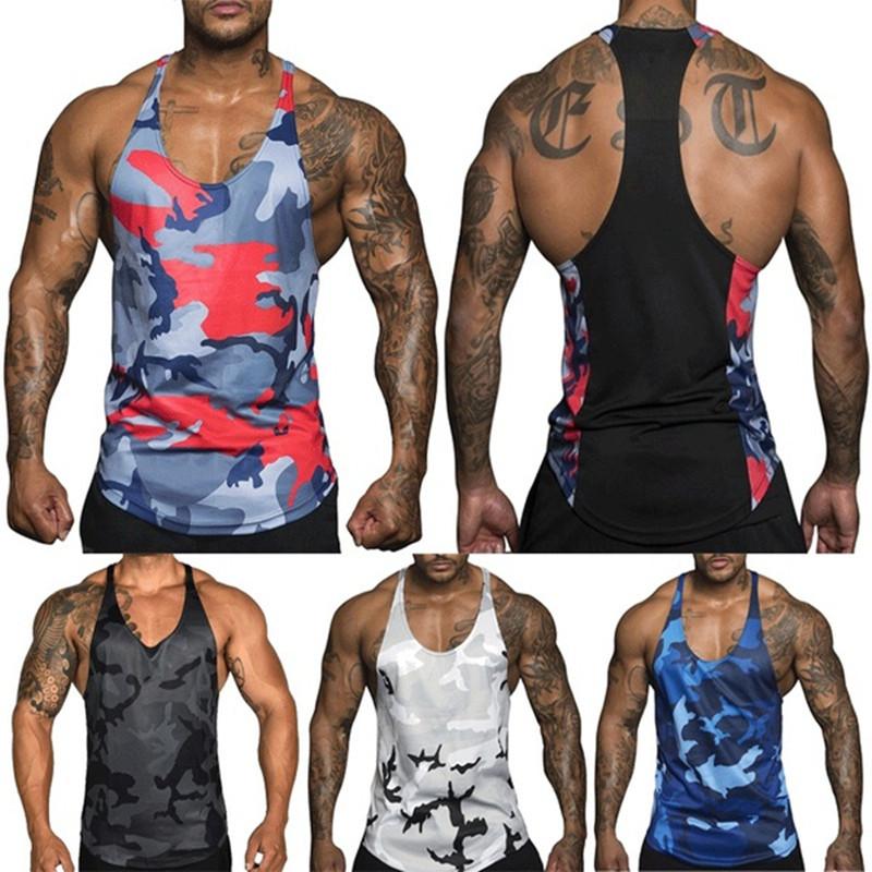 Mens Vest for Camouflage Fitness Body Sports Vest Men's Fast-drying ...