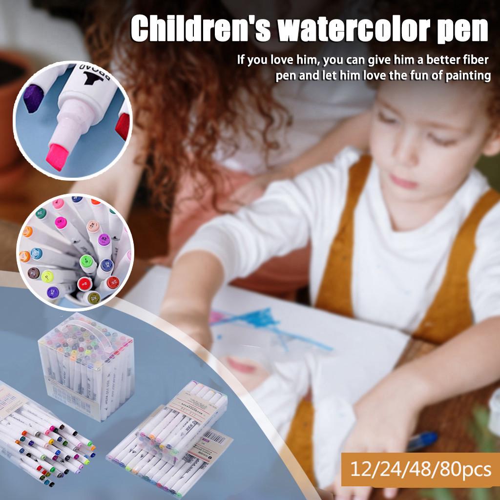 12/24/48/80 Colors Double headed color Watercolor Pen Marker Pen Doodle ...