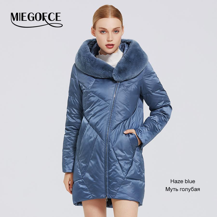 Buy MIEGOFCE Winter New Women's Cotton Coat With Stylish Fur Collar Rex ...