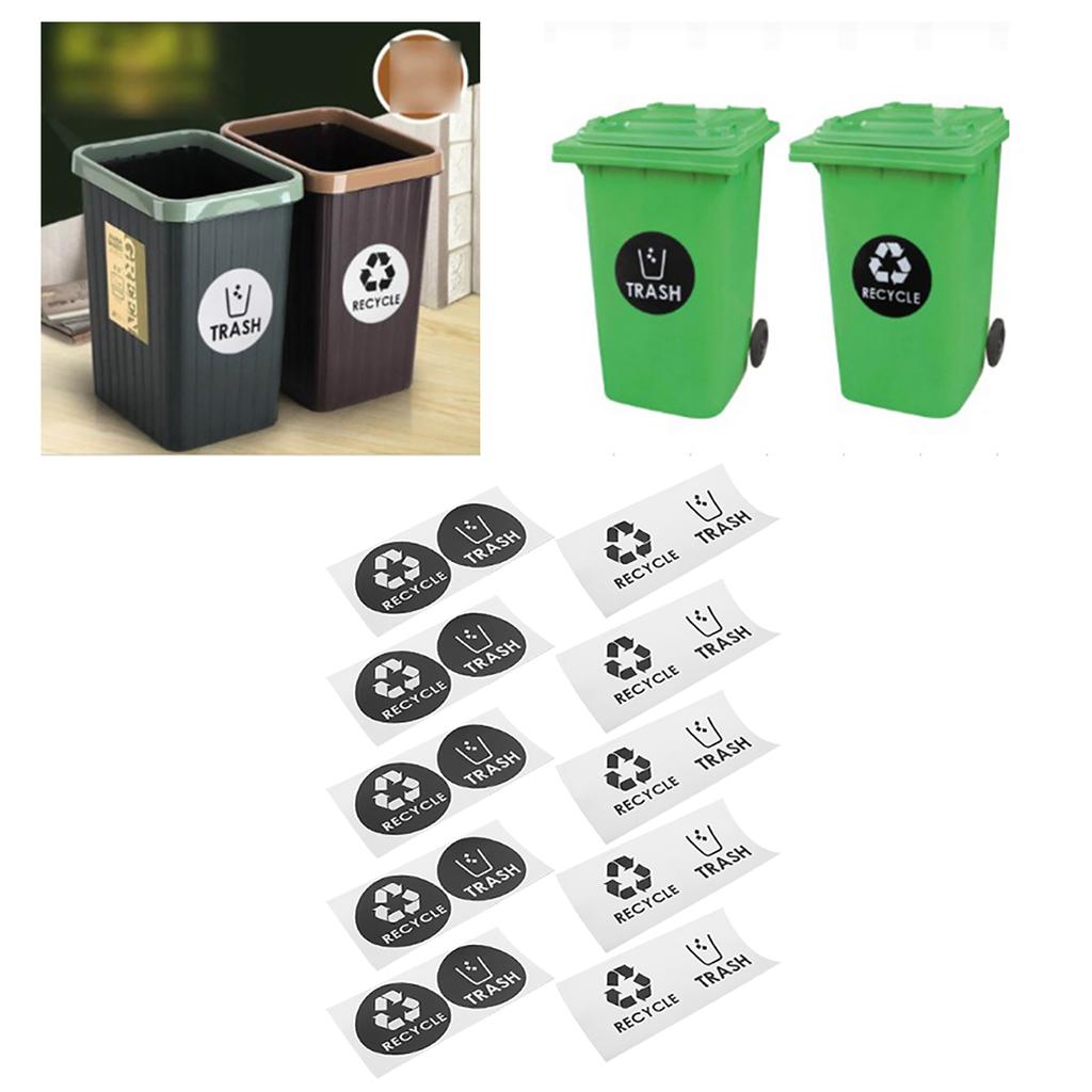 Buy 20PCS/Set Round Recycle Trash Sticker Decal Garbage Waste Can ...