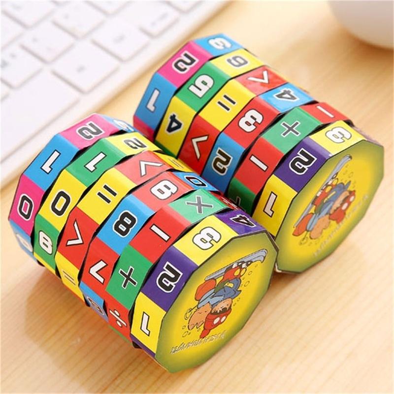 Cylindrical 6 Numbers Magic Cube Toy Puzzle Game Gift Stickers Numbers ...