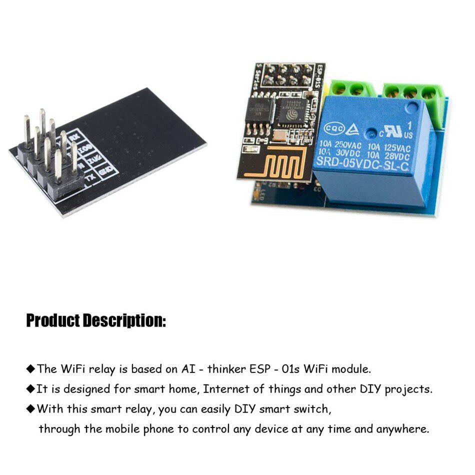 Buy Aokin ESP8266 ESP-01S Serial WIFI Wireless Transceiver Module for Arduino UNO R3 Mega2560 ...