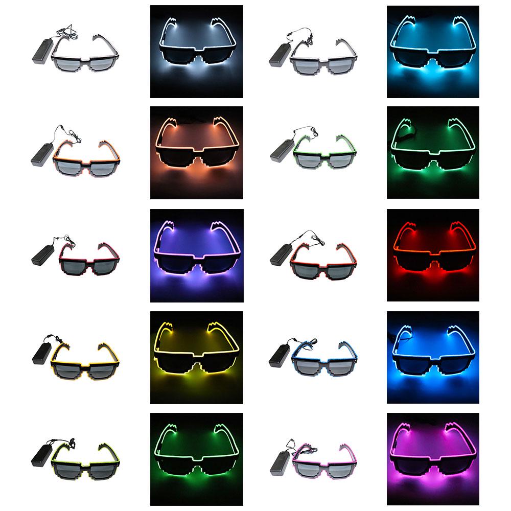 LED Glasses 10 Colors Optional Light Up El Wire Neon Rave Glasses ...
