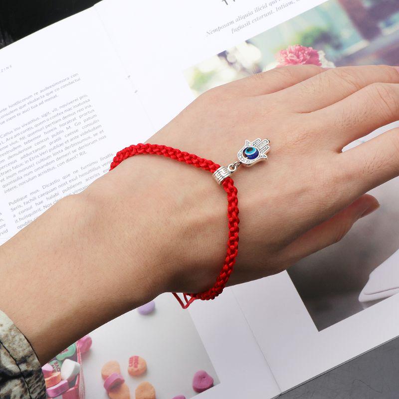Buy Lucky Kabbalah Red String Hamsa Bracelet Handmade Fatima Hand ...