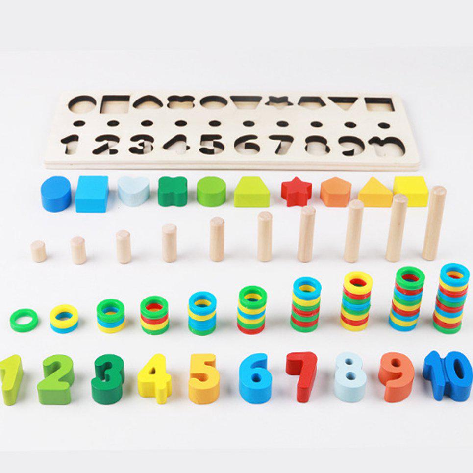 Buy Kids Happy Life Wooden Teaching Aids Children Digital Log Toy ...