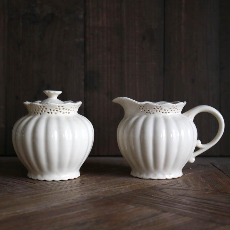 Creamy Ceramic Hollowed Out Pumpkin Pattern Small Milk Jar/Sugar Pot ...