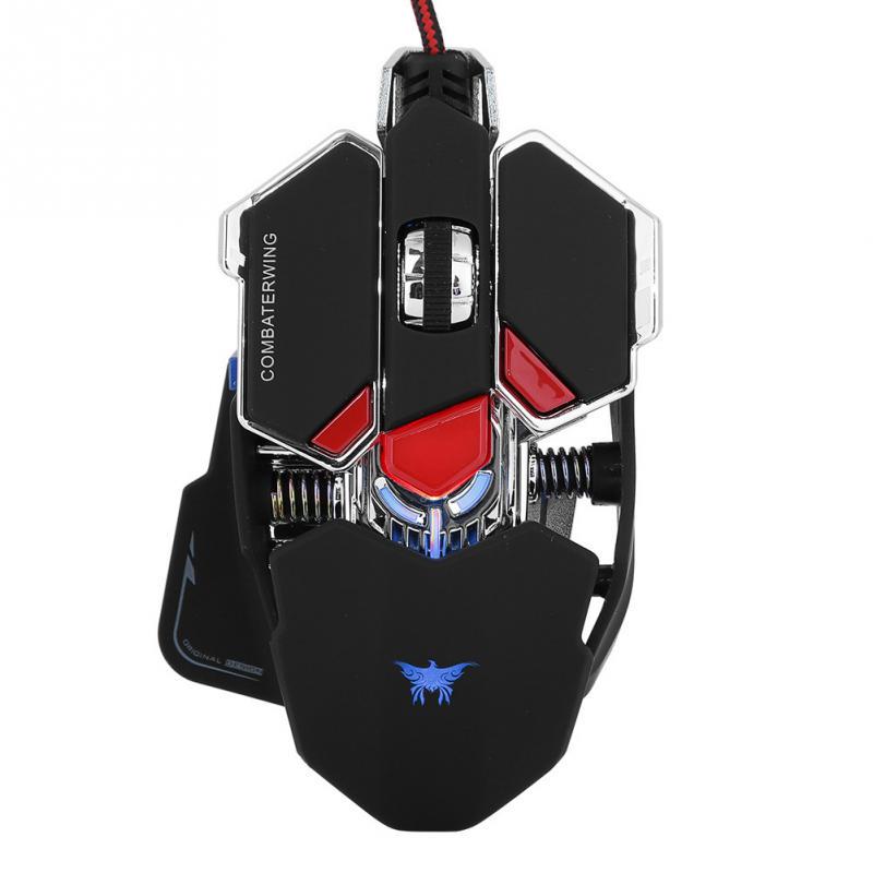Optical USB Wired Programmable Gaming Mouse 10 Buttons RGB Breathing ...