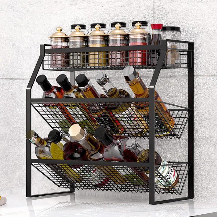 Buy 3-Tier Condiment Rack Kitchen Multi-Functional Supplies Collection ...