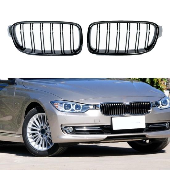 1Pair Front Grilles Grills Matte Black 51130054493 51130054494 ...