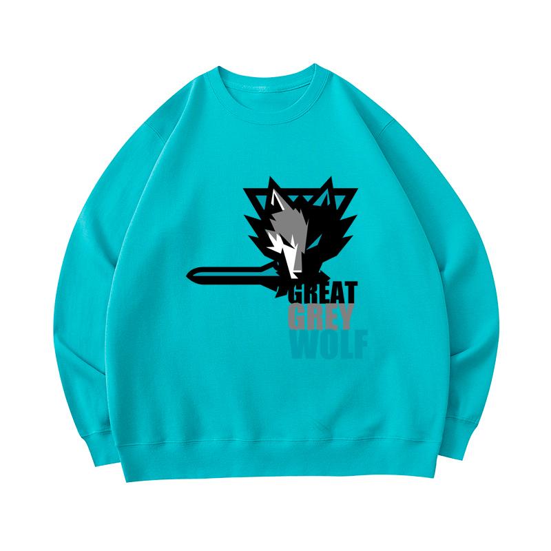Cheap Men's 300 GSM 100% Cotton Sweatshirt The Great Grey Wolf Print ...