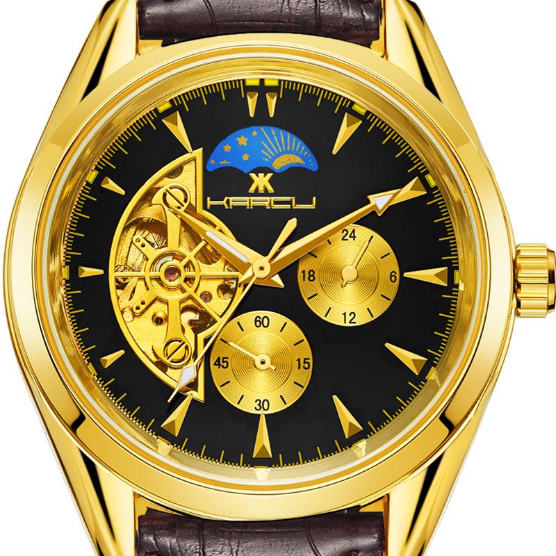 Buy Fashion Semi-Automatic Mechanical Watch Skeleton See-through Dial ...