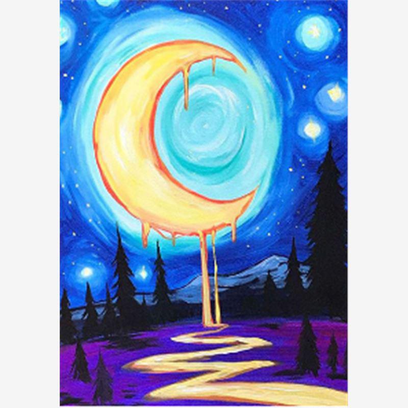Buy Full Square/Round Diamond Painting The Melting Moon 5D DIY Diamonds ...