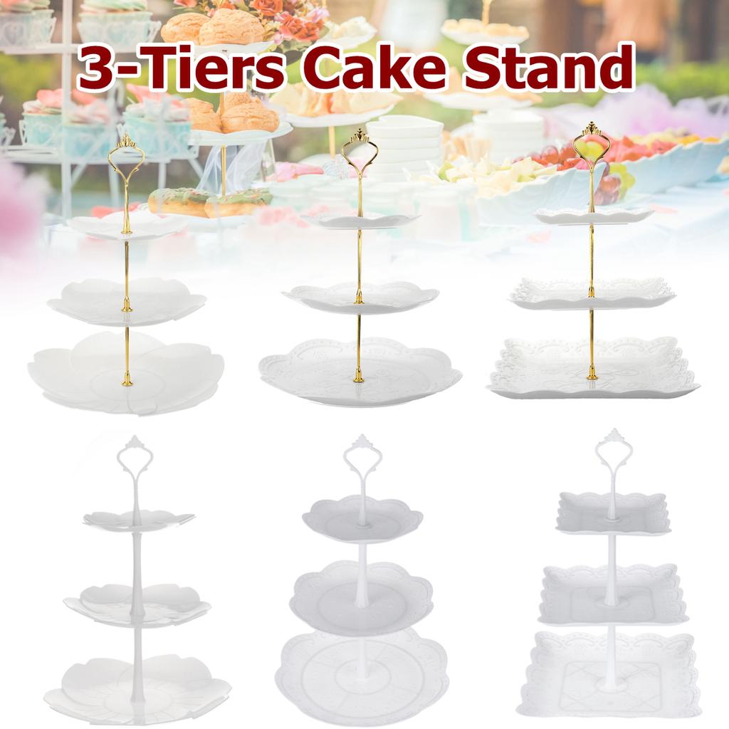 Buy 3 Tier Square/Circle/Cherry Blossoms Detachable Circle Cup Cake ...