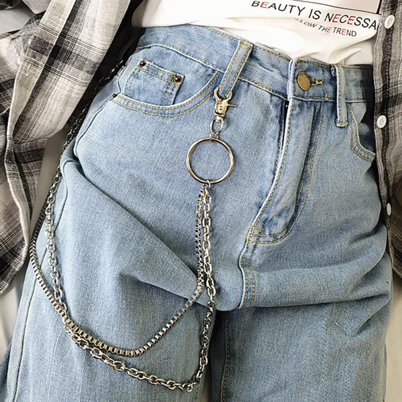Women Hip Hop Metal Chains Stylish Pants Trousers Jeans Chain Double ...