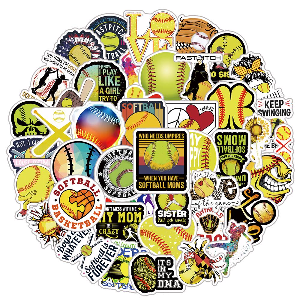 Cheap 30/52Pcs Softball Cartoon Classic Movement Sports Graffiti ...