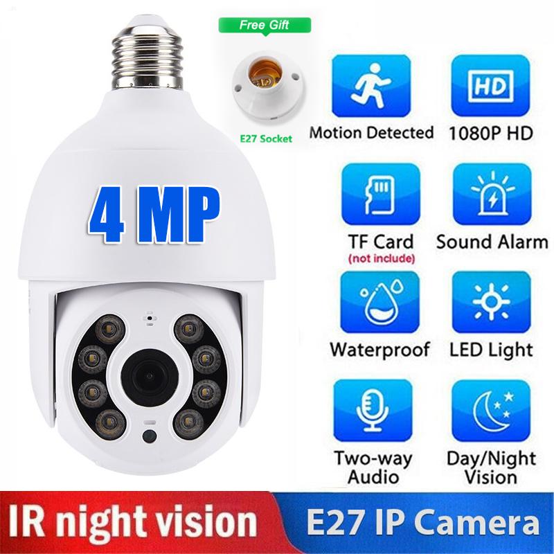 Buy 4MP E27 Bulb Camera FHD 2K WiFi Surveillance Camera Wide Angle ...