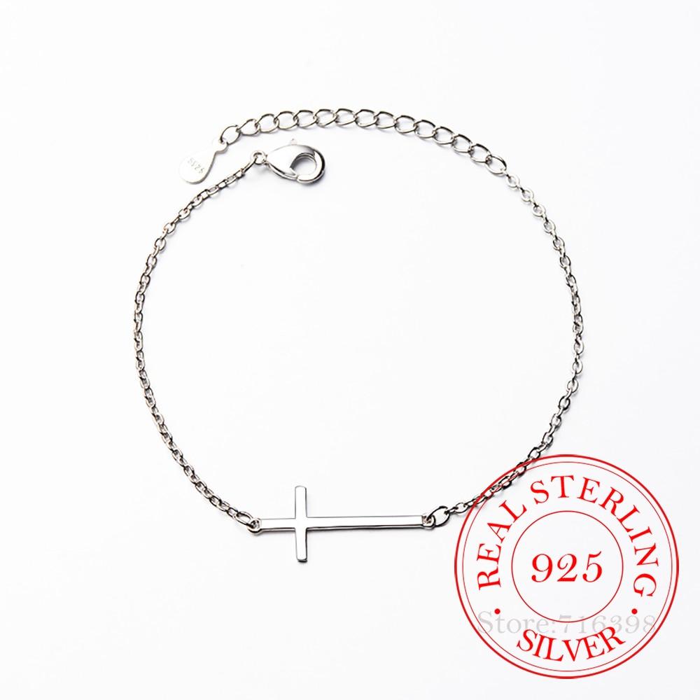 Satın alın 925 Sterling Silver Cross Charm Bracelet For Women Bracelet ...