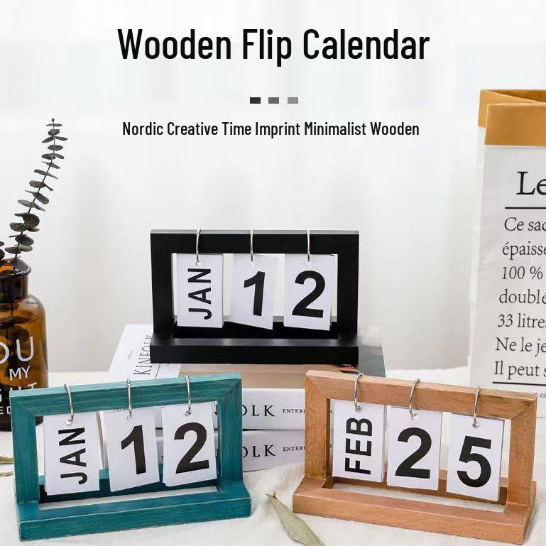 Retro Wooden Flip Calendar Desktop Ornament – buy at low prices in the ...