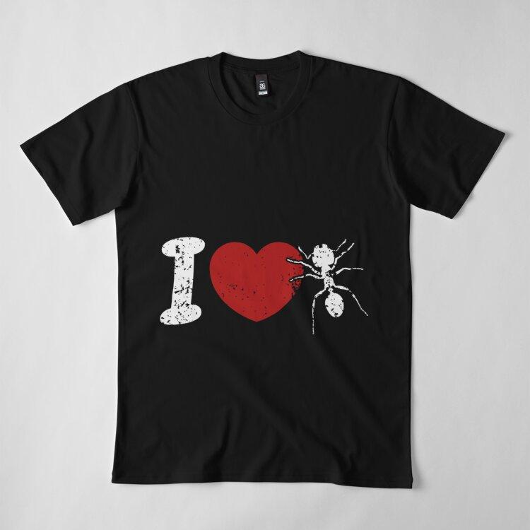 Men Premium Cotton Harajuku T-Shirt Ants Ant Gift Insects Animals Print ...