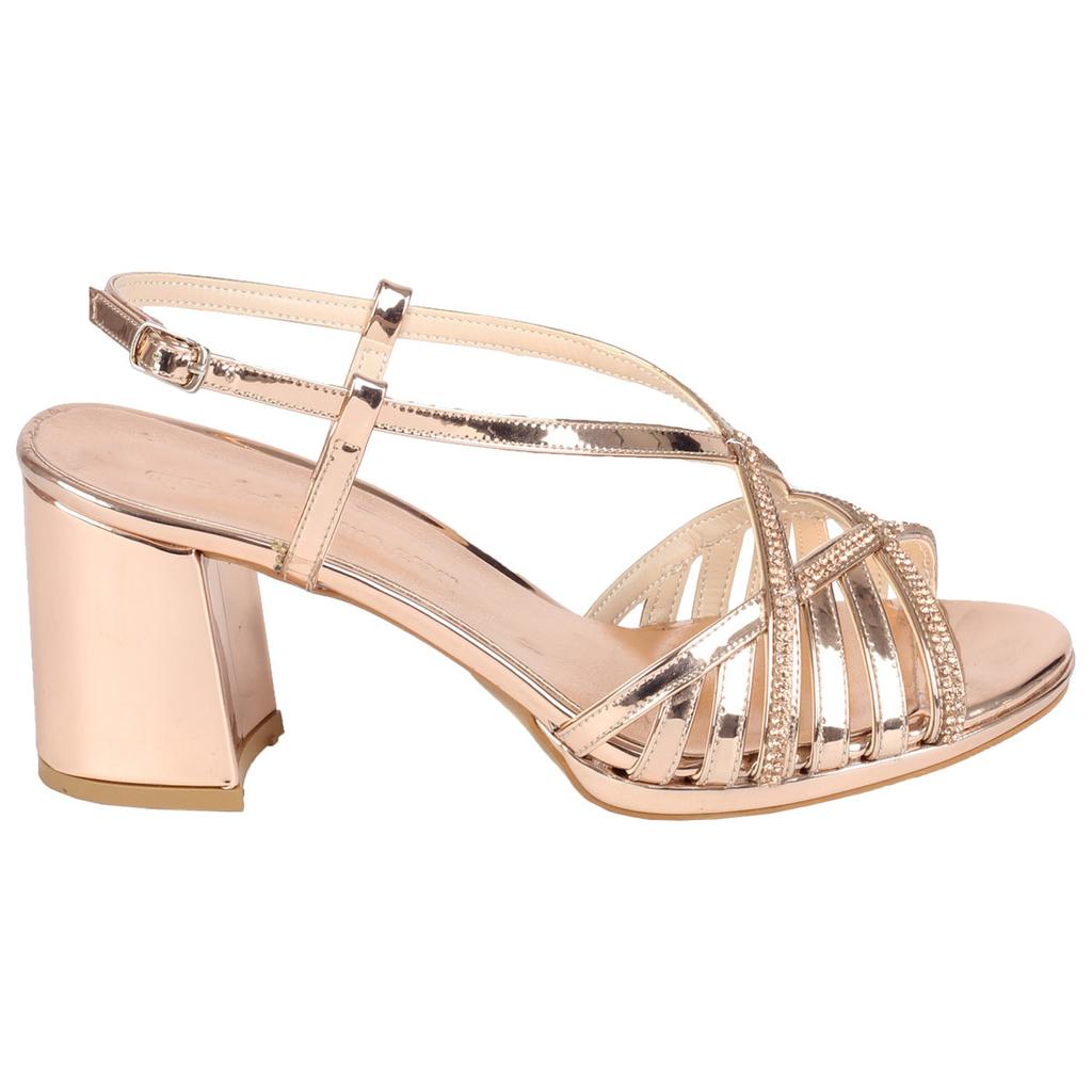 Buy Copper Stone Platform Heeled Evening Shoes - Mun at affordable ...
