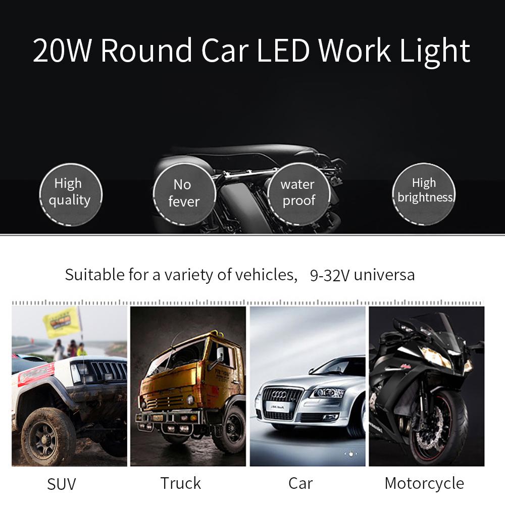Buy 2PCS/1PCS 9V-32V Waterproof Angel Eyes LED Lights Portable ...