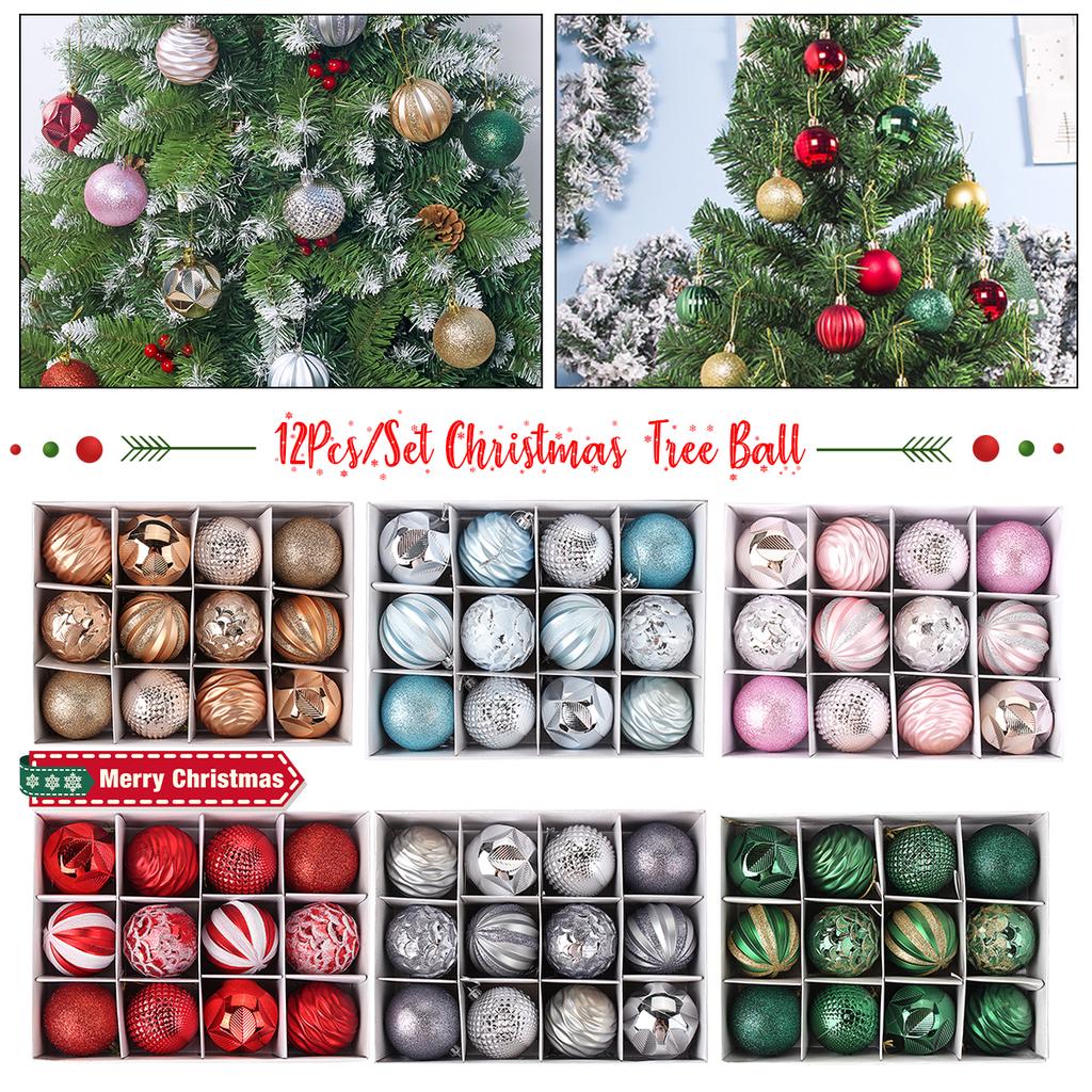 Buy 12Pcs Christmas Tree Decoration Ball Baubles Xmas Hanging Party ...