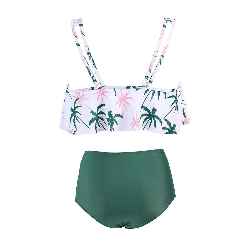 Buy Women Bathing Suits Top Ruffled With High Waisted Bottom Bikini Set ...