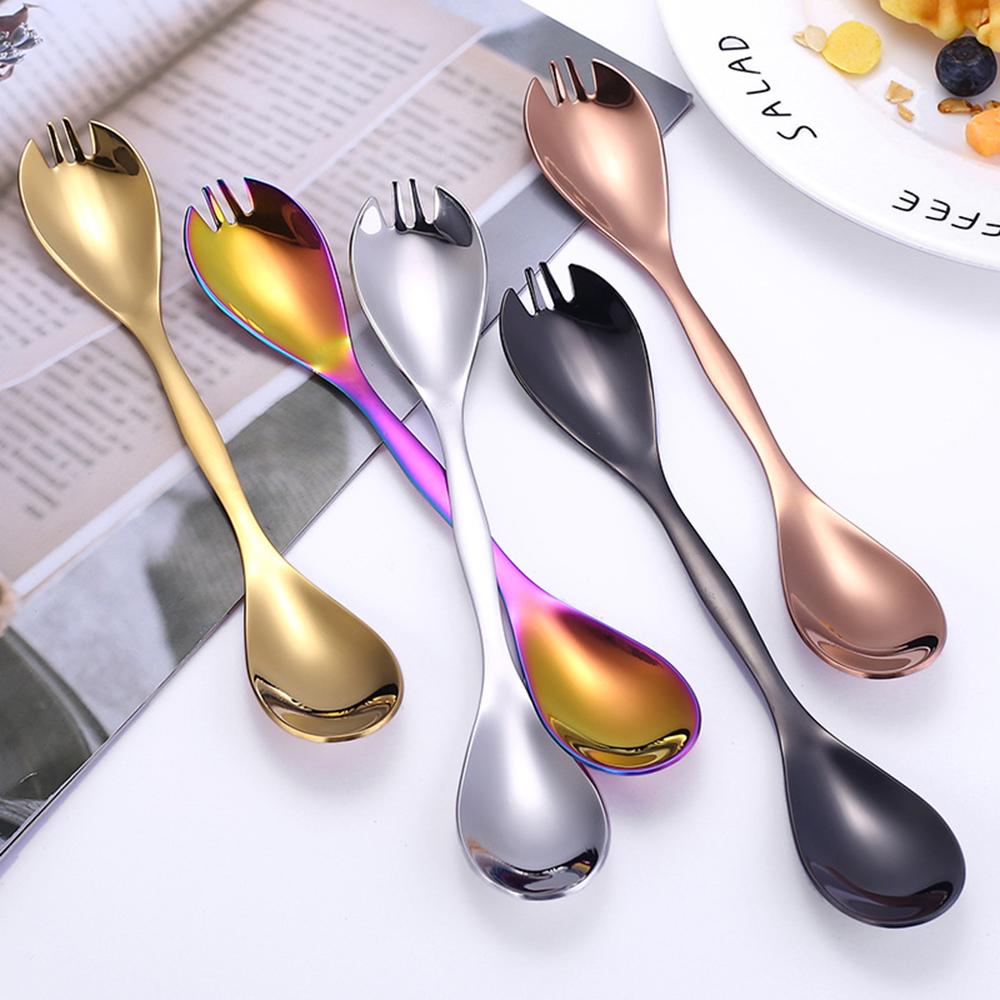 Buy Stainless Steel Double-headed Spoon Fork Creative Multifunctional ...