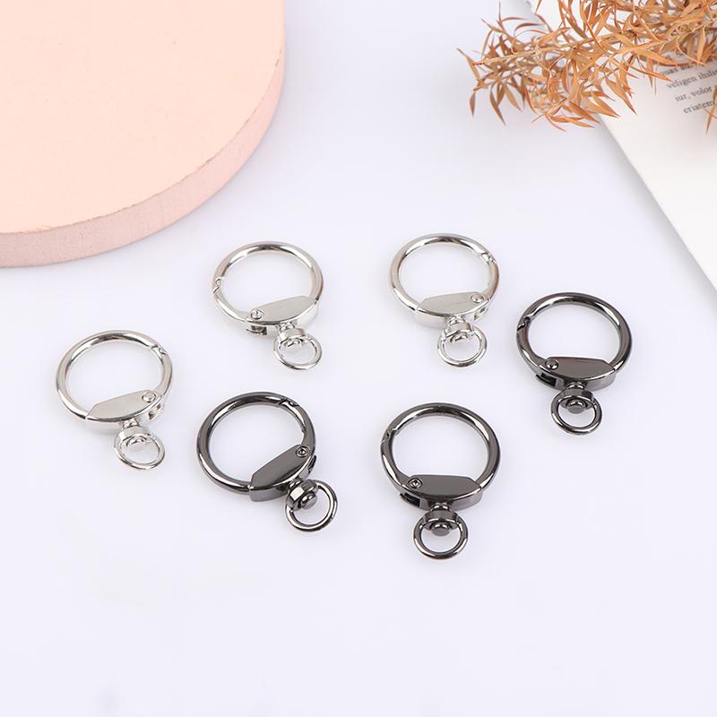 Buy 5Pcs Metal Clamp Carabiner Spring Style Rotating Keychains Lobster ...