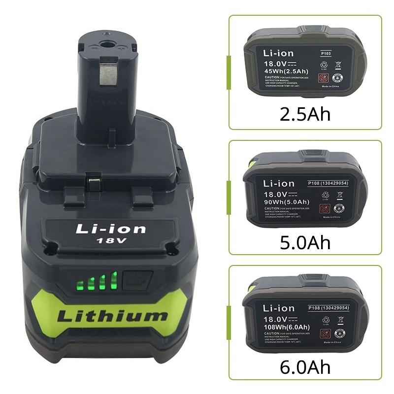 Replacement Battery 18V 2.5/4/5/6Ah Lithium Ion Ryobi RB18L25 ONE+ P108 ...
