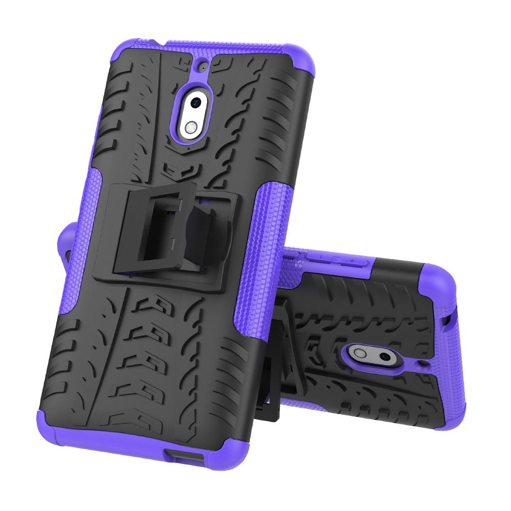 Tire Texture TPU+PC Shockproof Phone Case for Nokia 2.1, with Holder ...