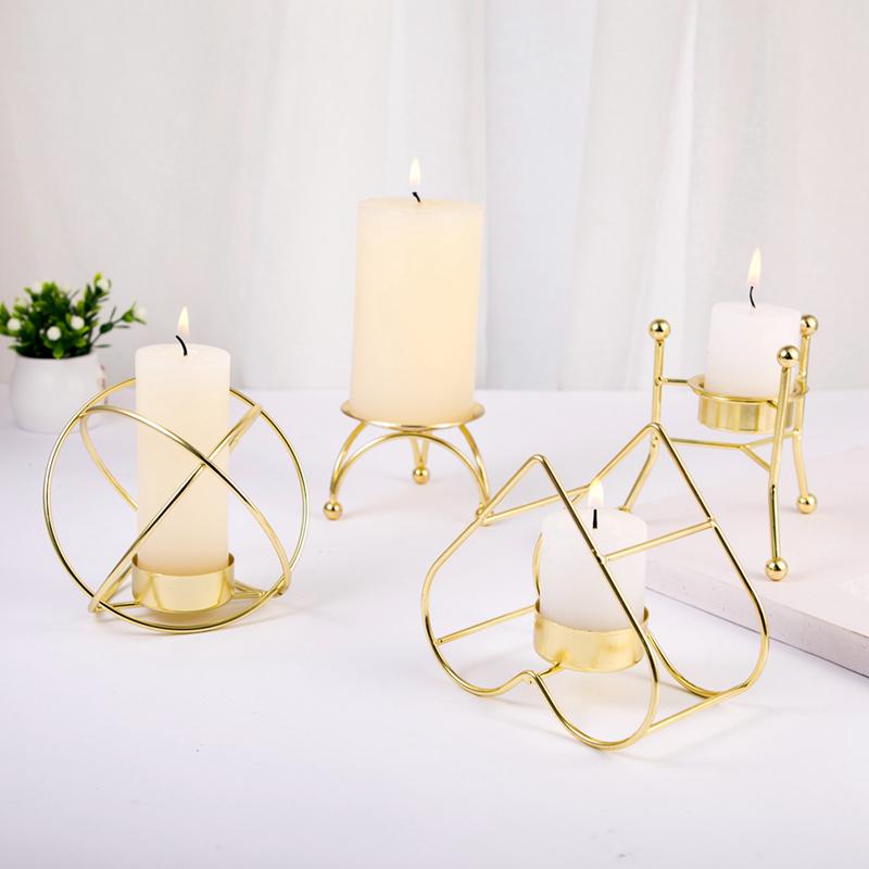 Retro Classic Candle Three-legged Holder Geometric Candlestick Metal ...