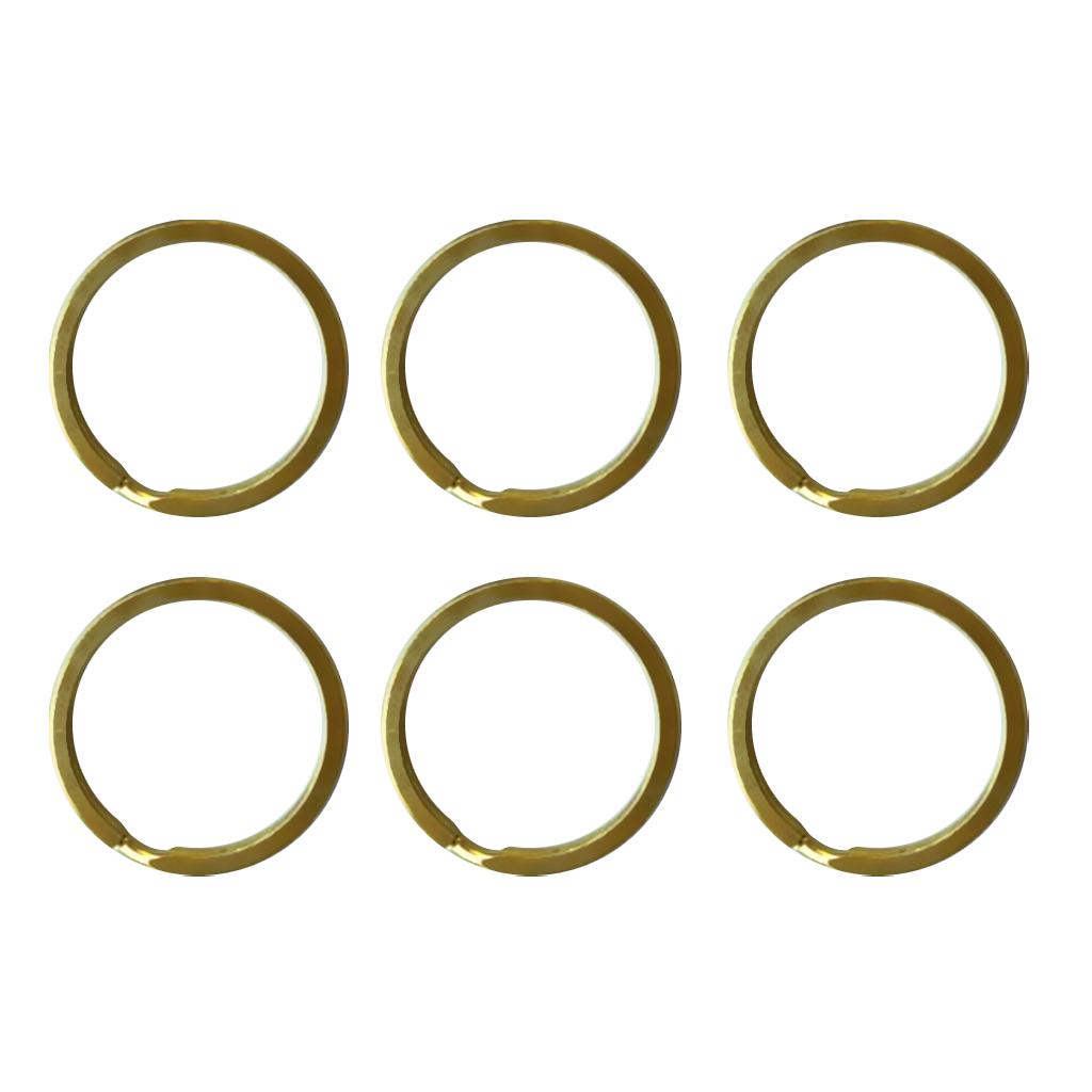 6 Pieces Brass Flat Round Split Key Chain Rings Holder DIY Craft 38mm ...
