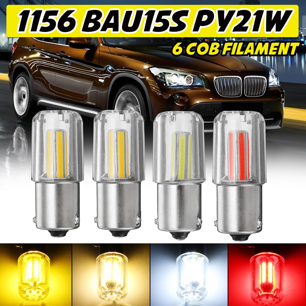 Buy 1156 BAU15S PY21 6LED Cob Filament Light Bulb 1000LM Super Bright ...