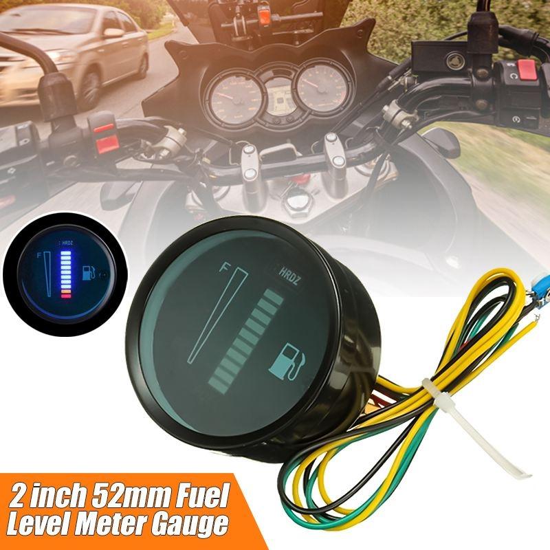 Buy 2" 10 LEDs Fuel Level Meter Gauge Blue & Green for Any 12V Car ...