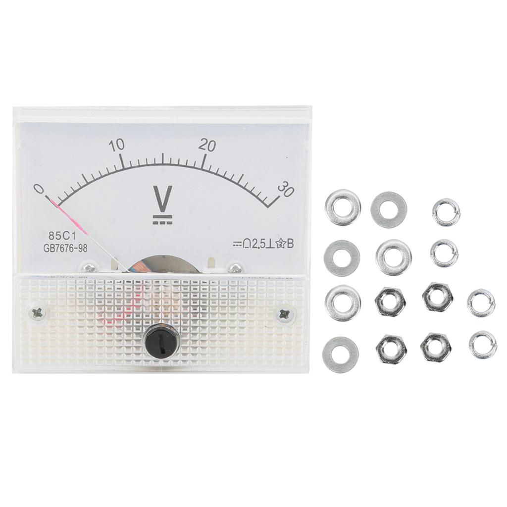 Buy Pointer DC Voltmeter Panel Volt Voltage Meter Measuring Instrument 85C1 DC 0~30V at ...