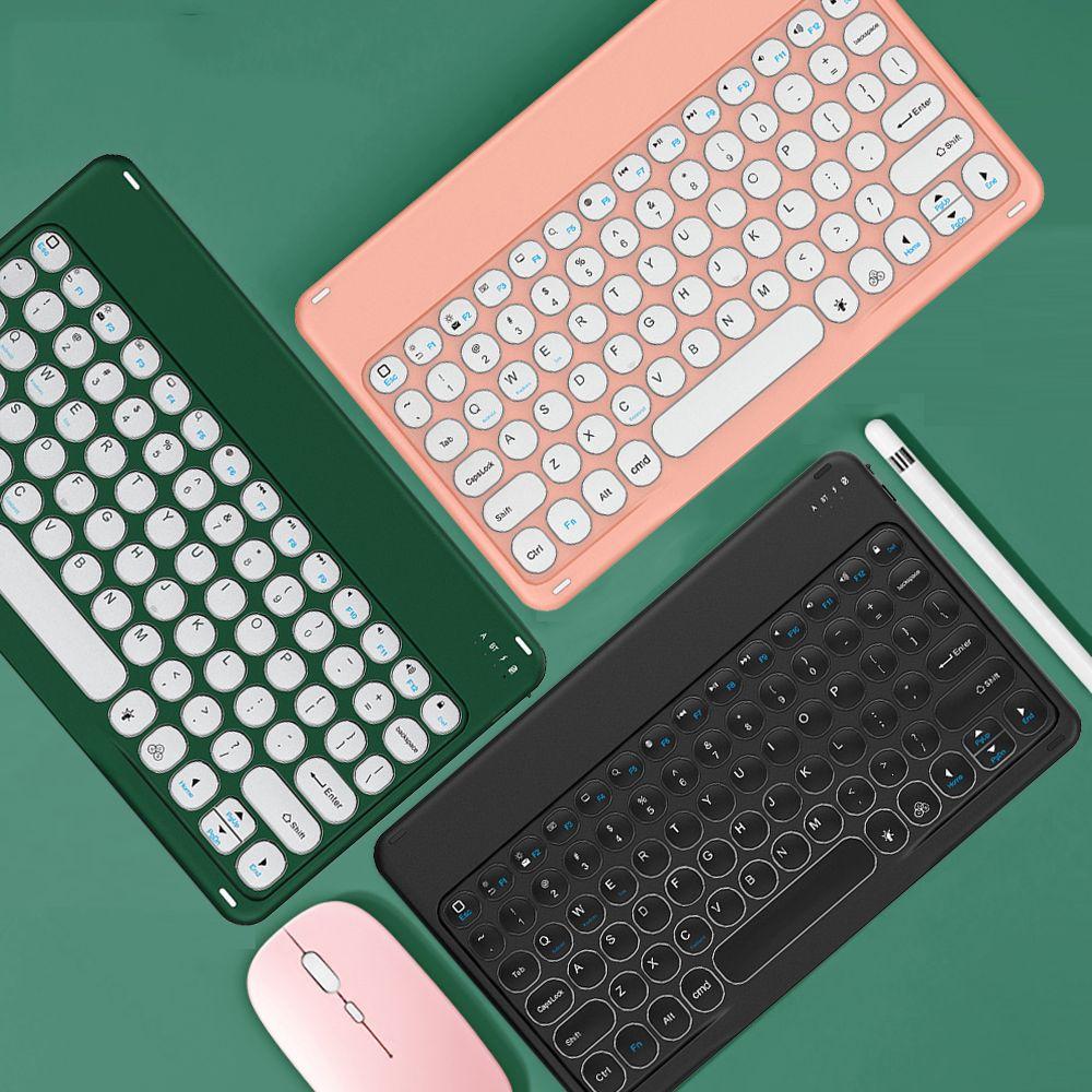 Buy Wireless Round Retro Button Keypad Bluetooth Touchpad Silent Mice ...