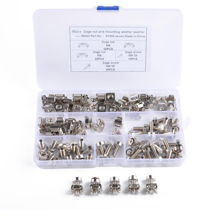 50pcs/Box Cage Nuts M5 + Mounting Screws M5*20-buy at a low prices on ...